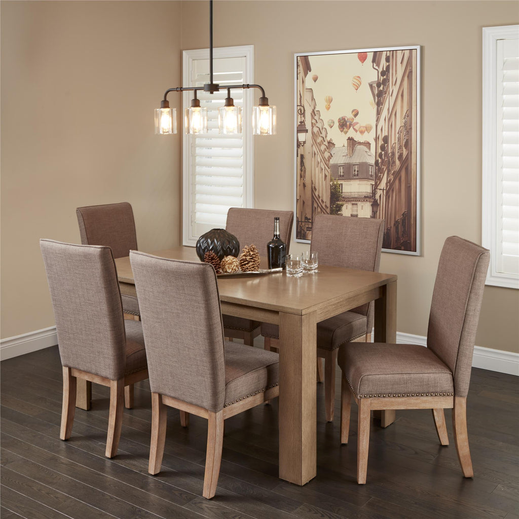 Madamy Medium Brown Dining Table Bundle 4 – Dorel Home