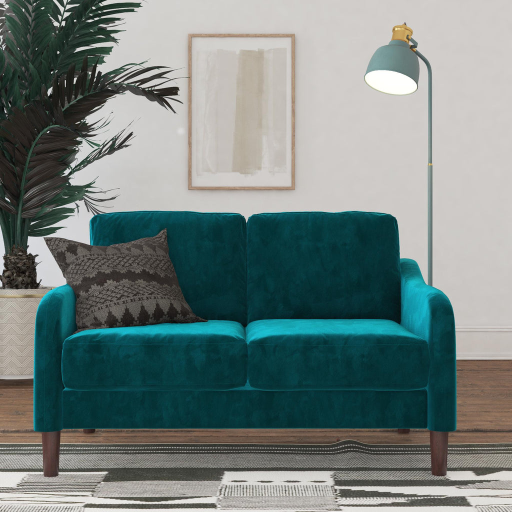 DHP Marbella 2-Seater Loveseat Sofa, Green Velvet – Dorel Home