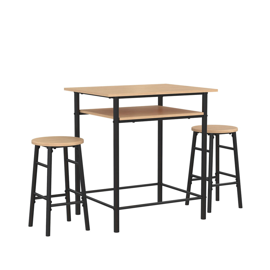 RealRooms Jace Kitchen Pub Set, Black/Natural Wood – Dorel Home