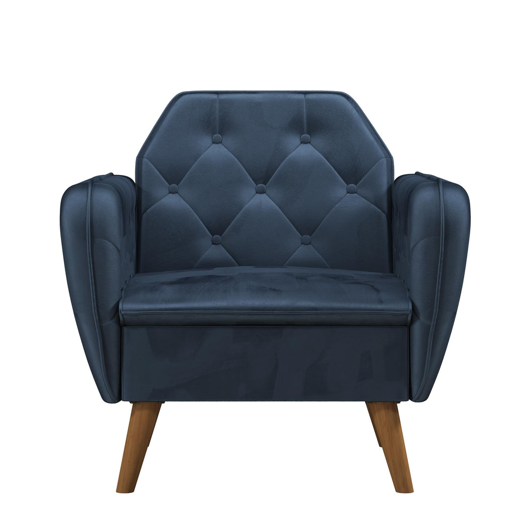 Novogratz Teresa Memory Foam Accent Chair, Blue Velvet – Dorel Home