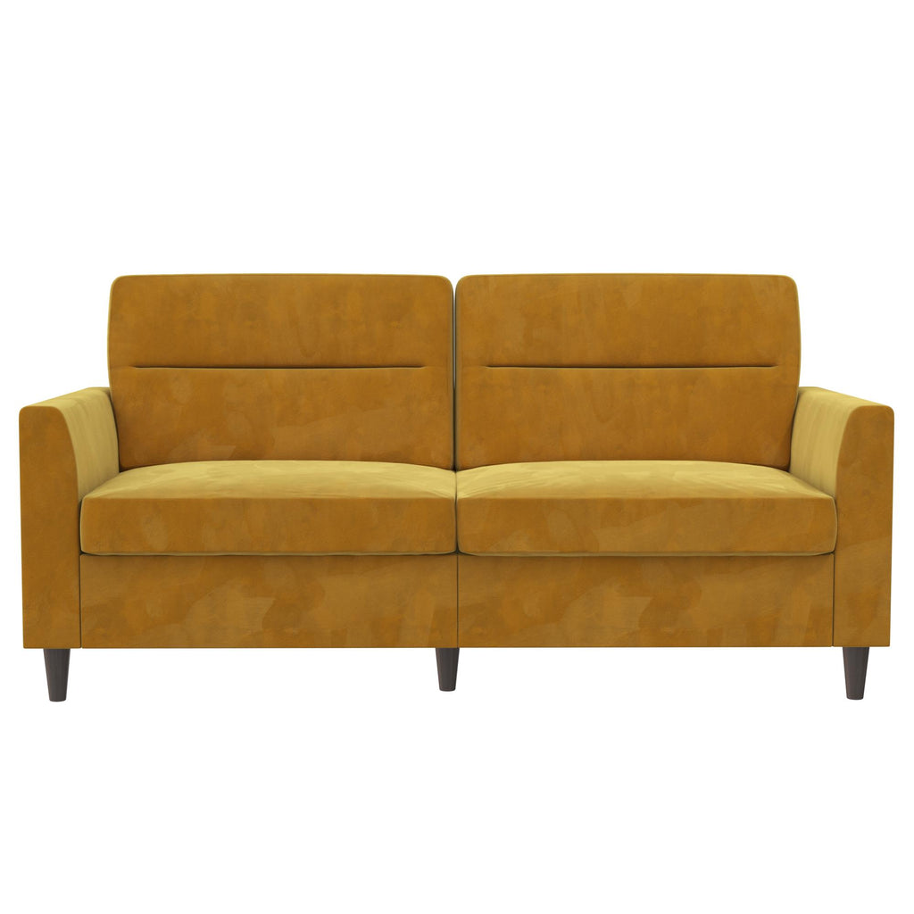 Novogratz Concord Sofa, Mustard Yellow Velvet – Dorel Home
