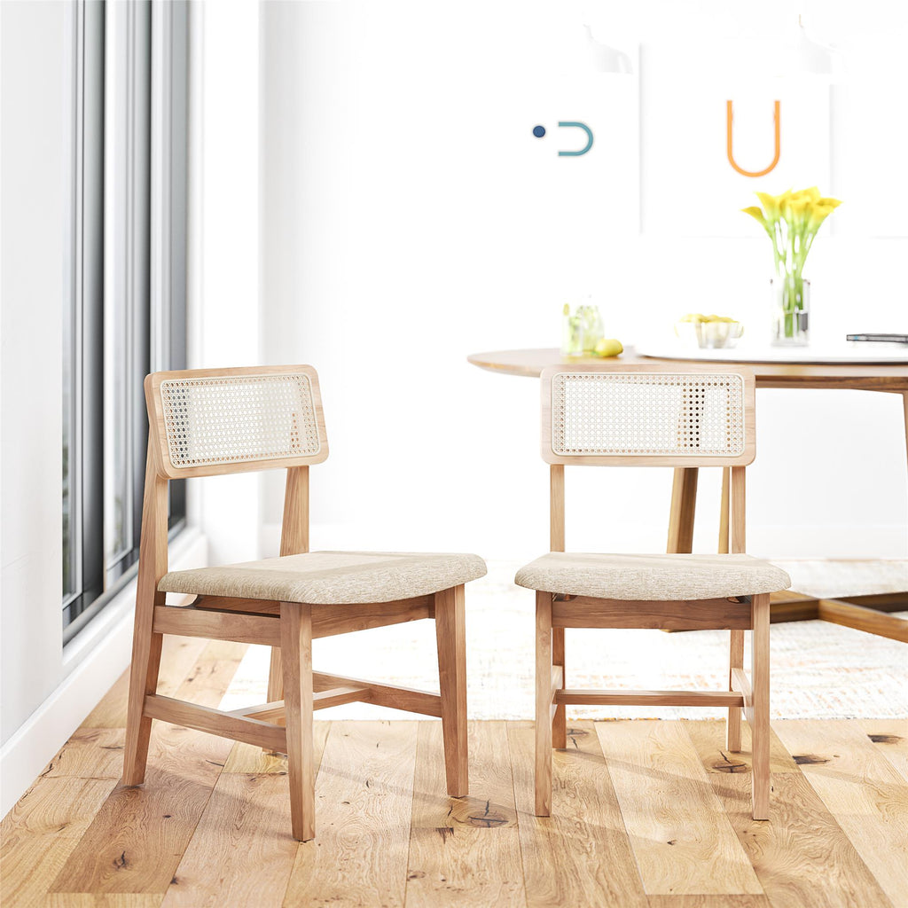 DHP Eleni Cane Dining Chairs, Set of 2, Cream/Seadrift – Dorel Home