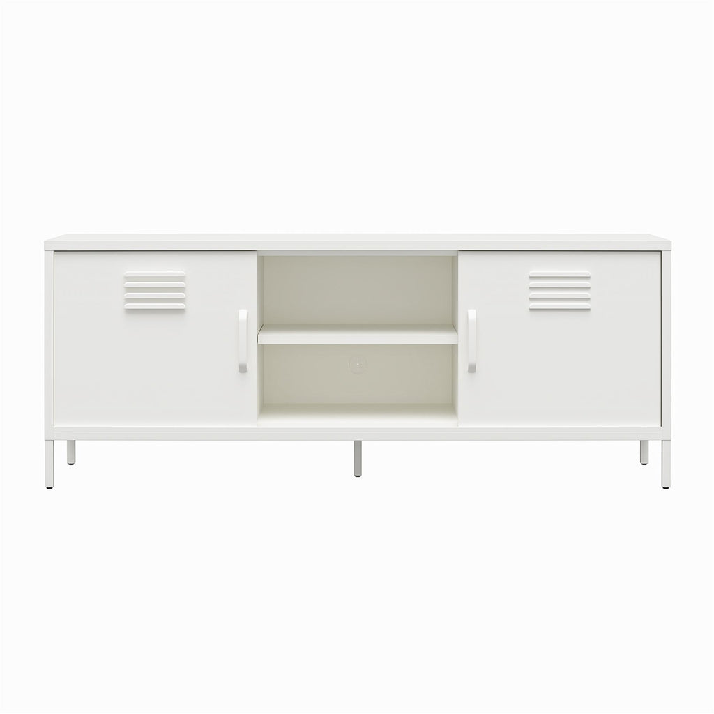 RealRooms Mission District Metal Locker-Style TV Stand for TVs up to 6 ...